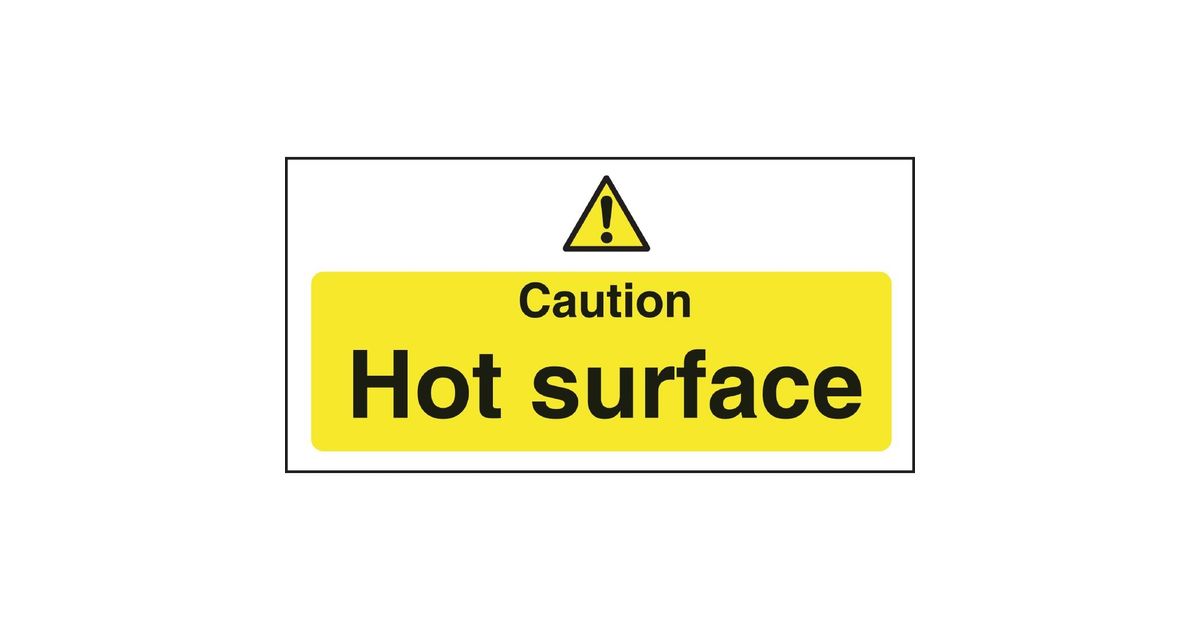 Vogue L848 Caution Hot Surface Sign Self-Adhesive - Catering Appliance ...