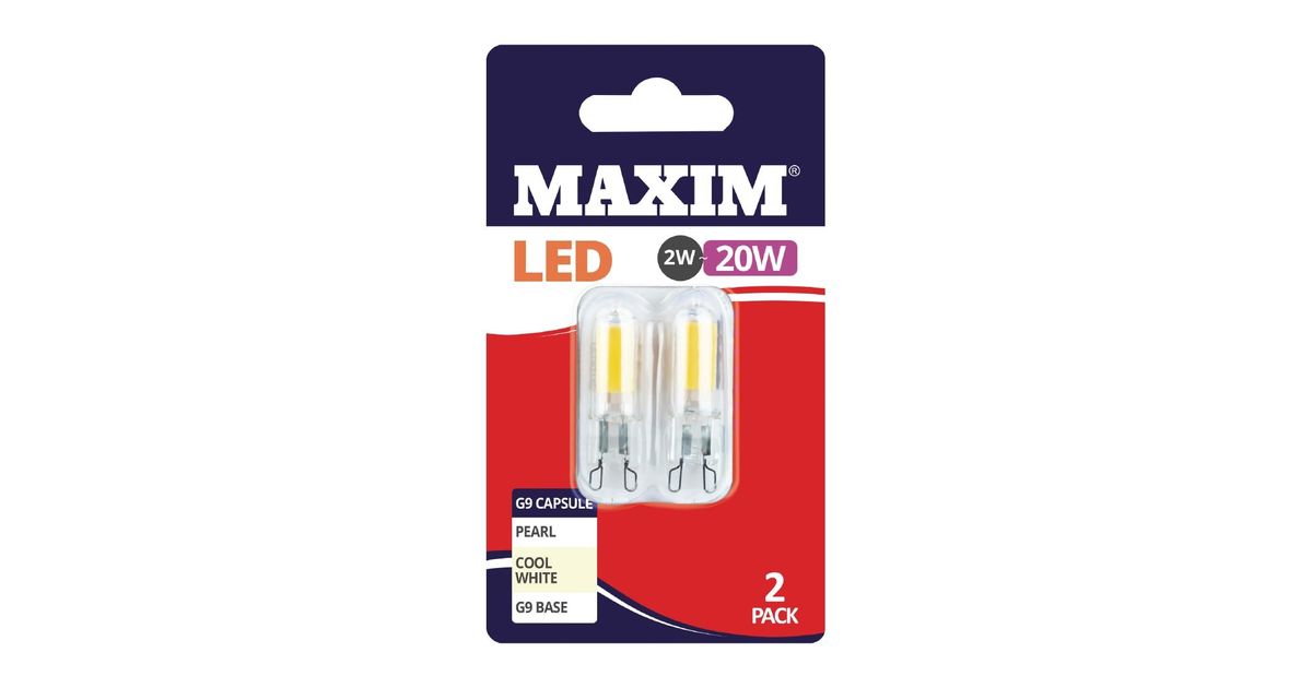 Status FW517 Maxim LED G9 Cool White Light Bulb 2W/20W (Pack of 2 ...