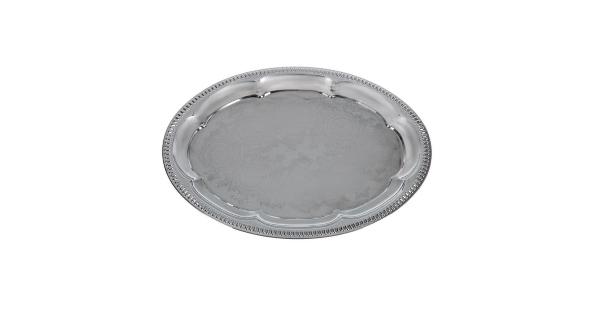 APS T765 Chromed Steel Oval Tea Tray 300 x 220mm - Catering Appliance ...