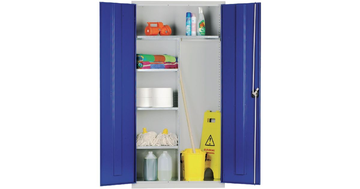 Elite Lockers CF800 Janitorial Cupboard Grey Blue Doors - Catering ...