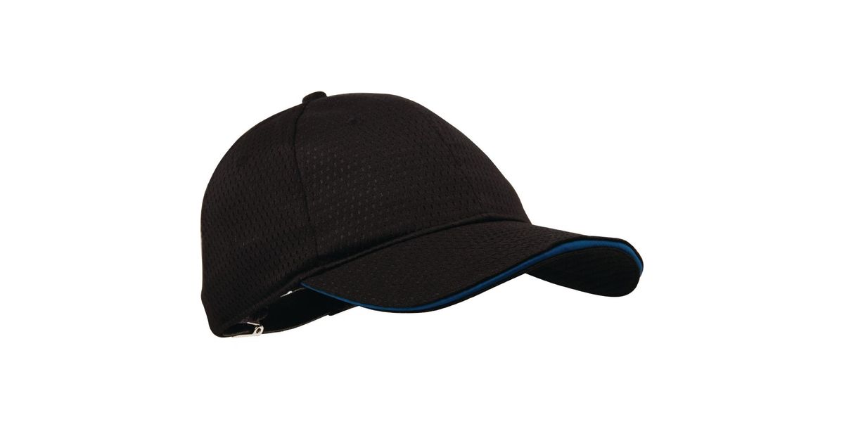 Colour by Chef Works B171 Cool Vent Baseball Cap Black with Blue Trim ...