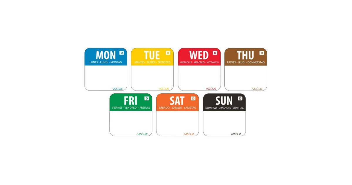 Vogue CF439 Dissolvable Food Rotation Label Kit 20mm (Pack of 7000 ...