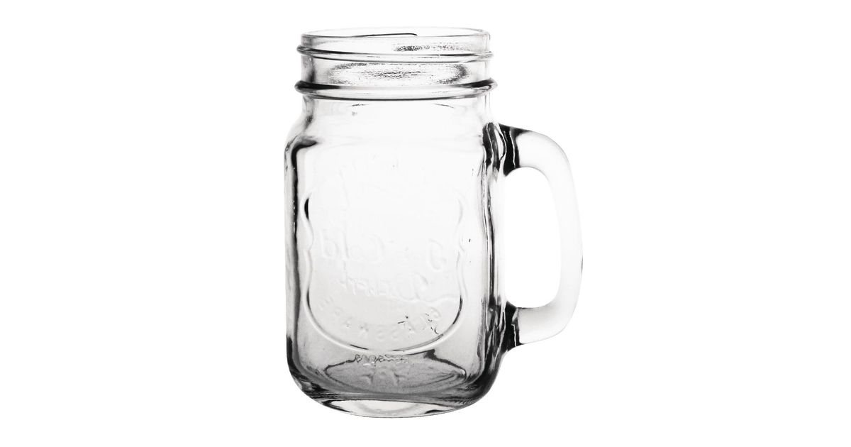 Olympia CM698 Handled Mason Jam Jar Glasses 450ml (Pack of 12 ...