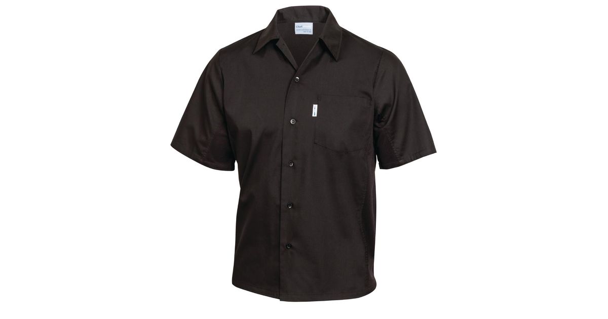 Chef Works A913-S Unisex Cool Vent Chefs Shirt Black S - Catering ...