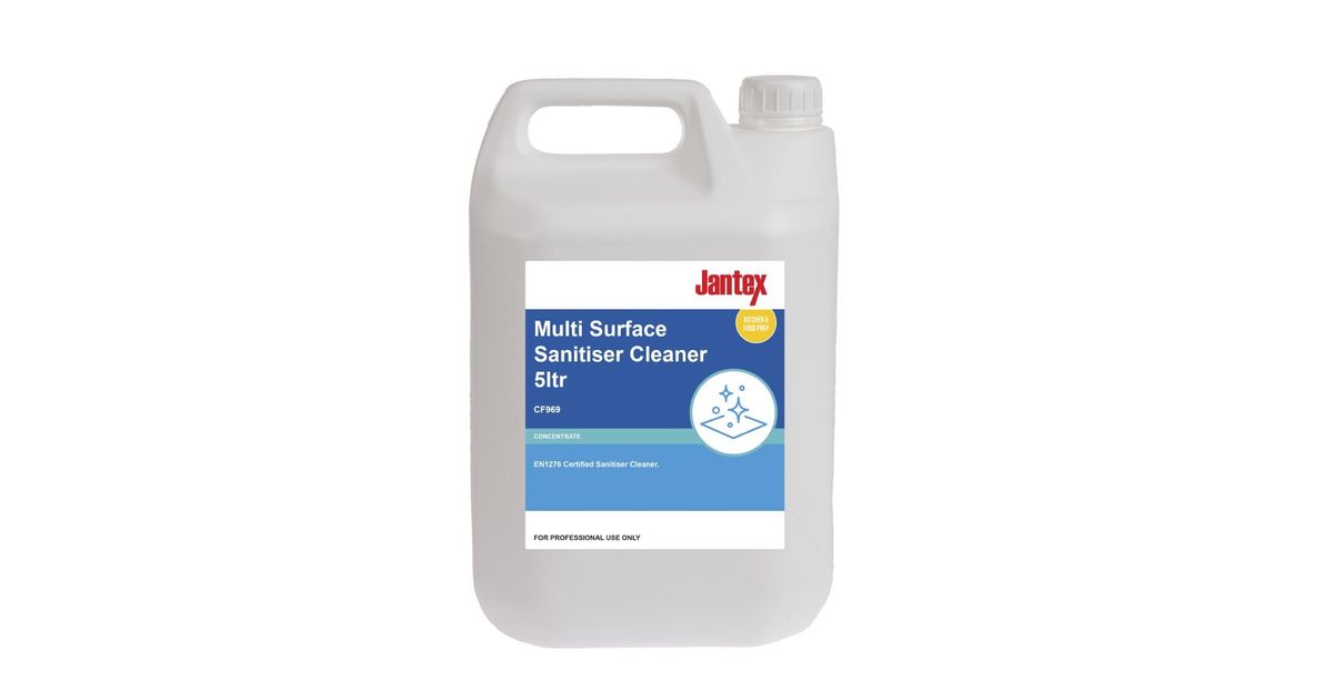 Jantex CF969 Multi Surface Sanitiser Cleaner Concentrate 5 Ltr ...