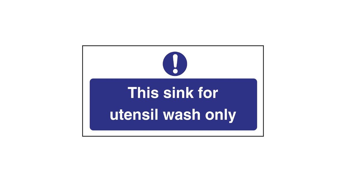 Vogue L956 Utensil Wash Only Sign Self-Adhesive - Catering Appliance ...