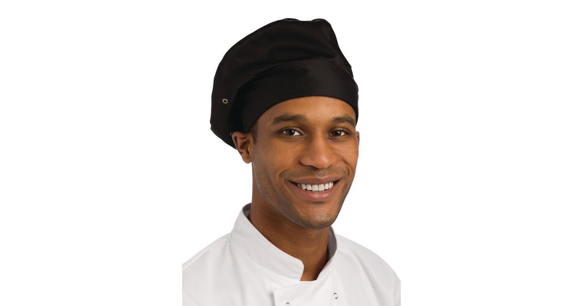 Chef Works A962 Toque Chefs Hat Black - Catering Appliance Superstore