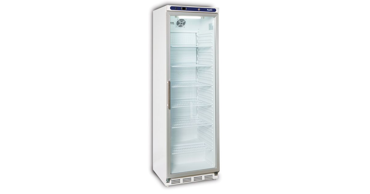 Prodis HC401G 361 Ltr Upright Single Glass Door White Display Fridge ...