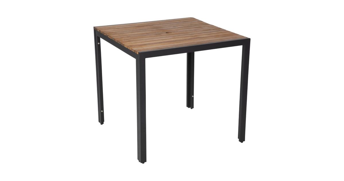 Bolero DS152 Acacia Wood & Powder-Coated Steel Square Table 800mm ...