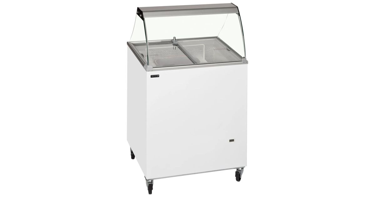 Tefcold IC200SC+CANOPY 4 x Napoli Pan White Curved Glass Ice Cream ...