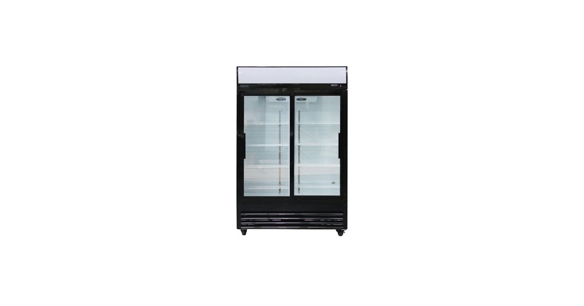 Arctica HEF958 908 Ltr Upright Double Sliding Glass Door Black Display ...