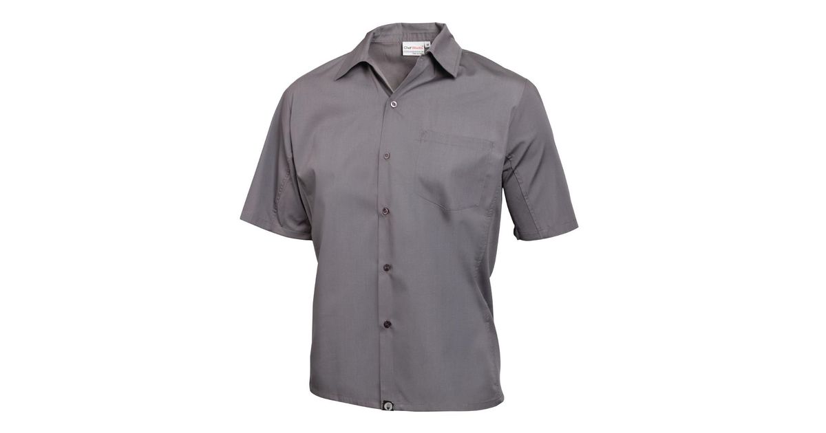 Chef Works B179-S Unisex Cool Vent Chefs Shirt Grey S - Catering ...