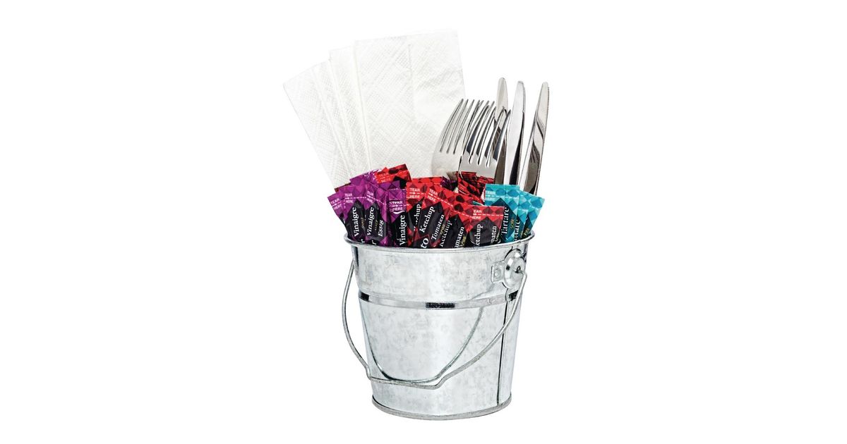 Olympia GF247 Galvanised Steel Mini Chip Bucket with Handle 135mm ...