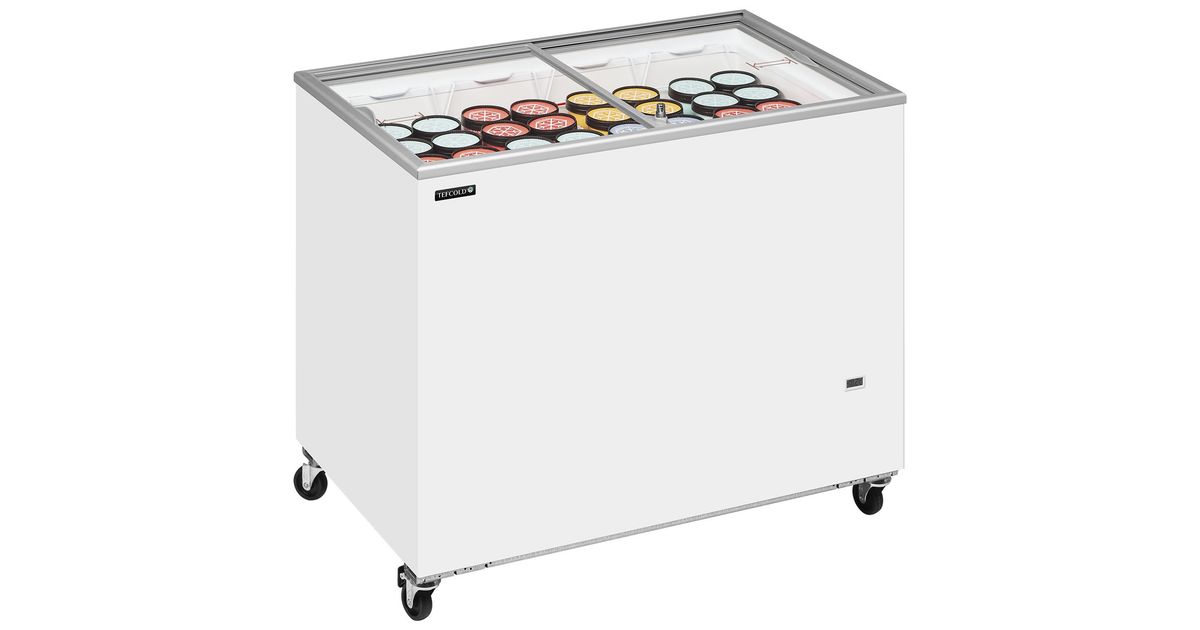 Tefcold IC500SC 491 Ltr White Display Chest Freezer With Glass Lid ...