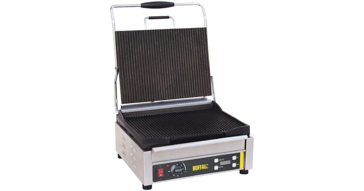 Buffalo L518 Electric Single Contact Panini Grill with Digital Timer ...