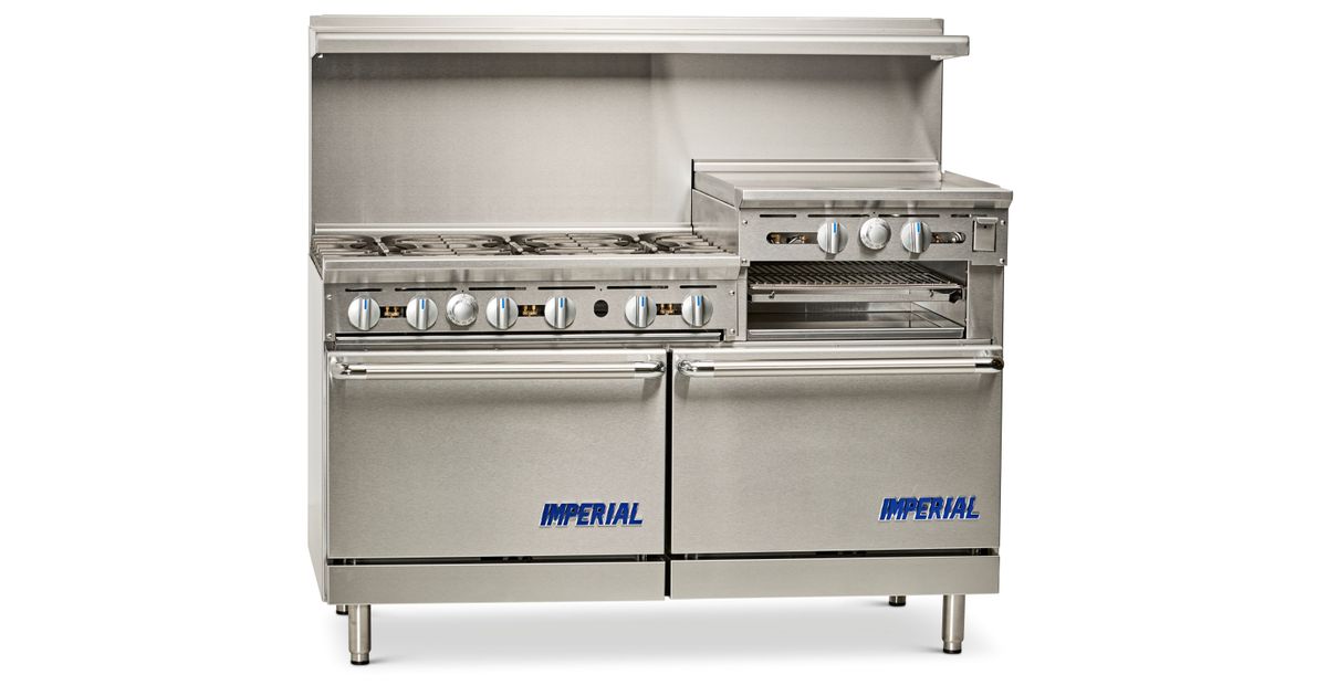 Imperial CIR-6-RG24/N 6 Burner & Raised Griddle Natural Gas Oven Range ...