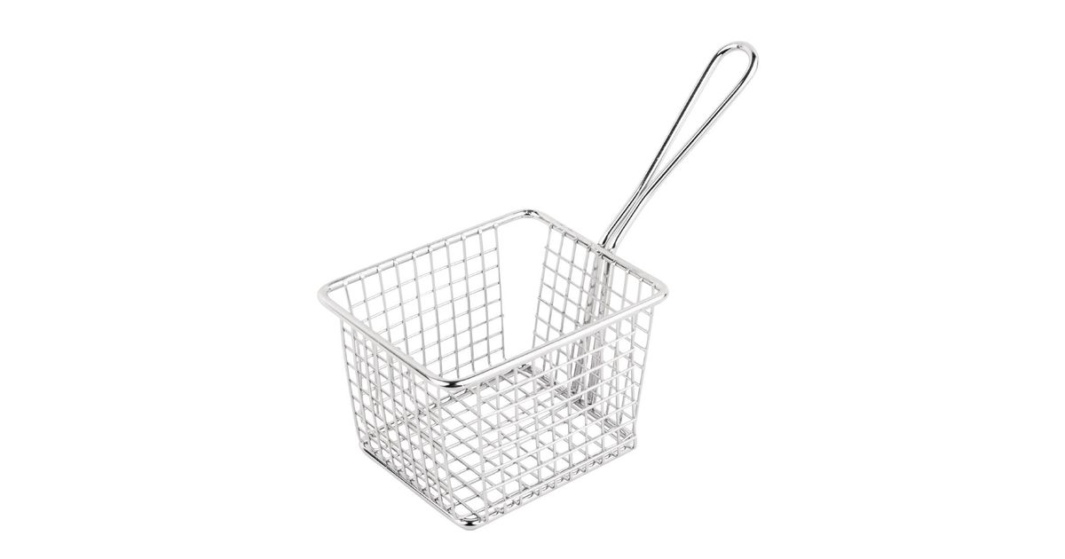 Olympia GG867 Stainless Steel Chip Basket Square With Handle Large ...