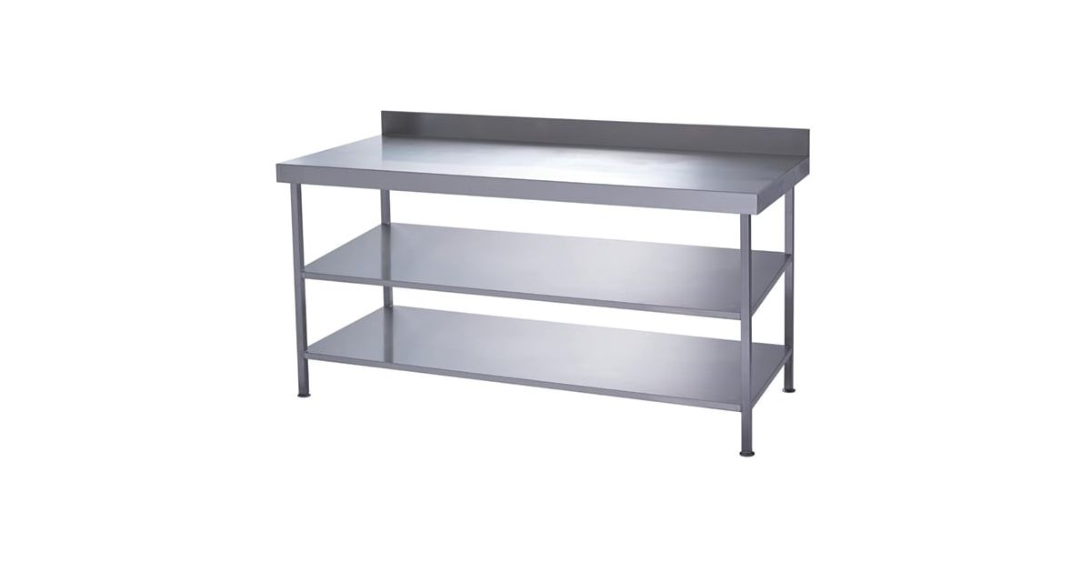 Parry TAB06500/2-WALL 600mm Stainless Steel Wall Table With Two ...