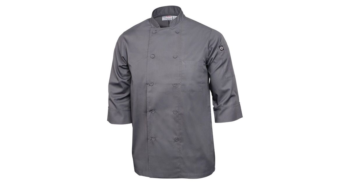 Colour by Chef Works A934-XXL Unisex Chefs Jacket Grey 2XL - Catering ...