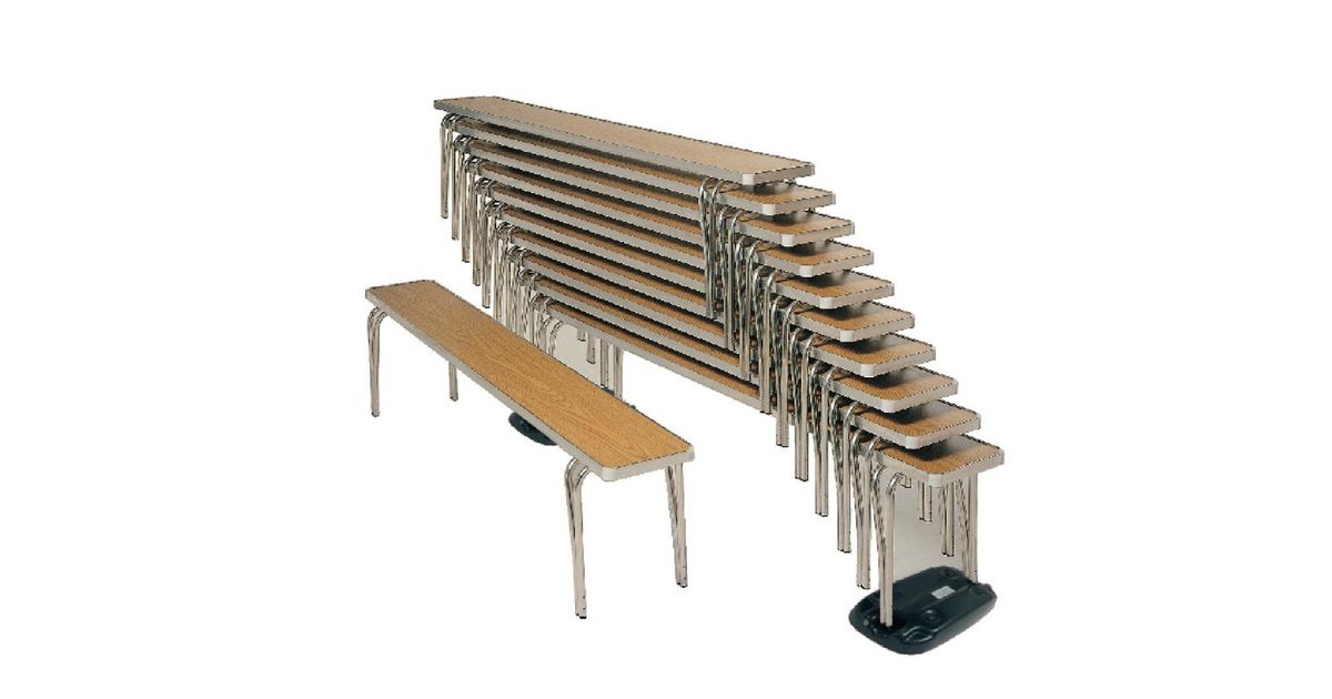 Gopak CD586 Contour Stacking Bench Oak Effect 4ft - Catering Appliance Superstore