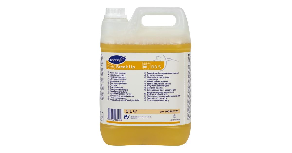 Diversey Suma Break Up D3.5 CD513 Heavy-Duty Kitchen Degreaser ...