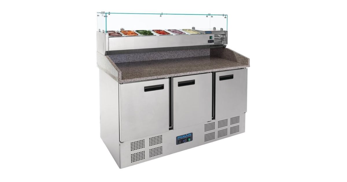 Polar G-Series G623 368 Ltr 3 Door Stainless Steel Refrigerated Pizza ...