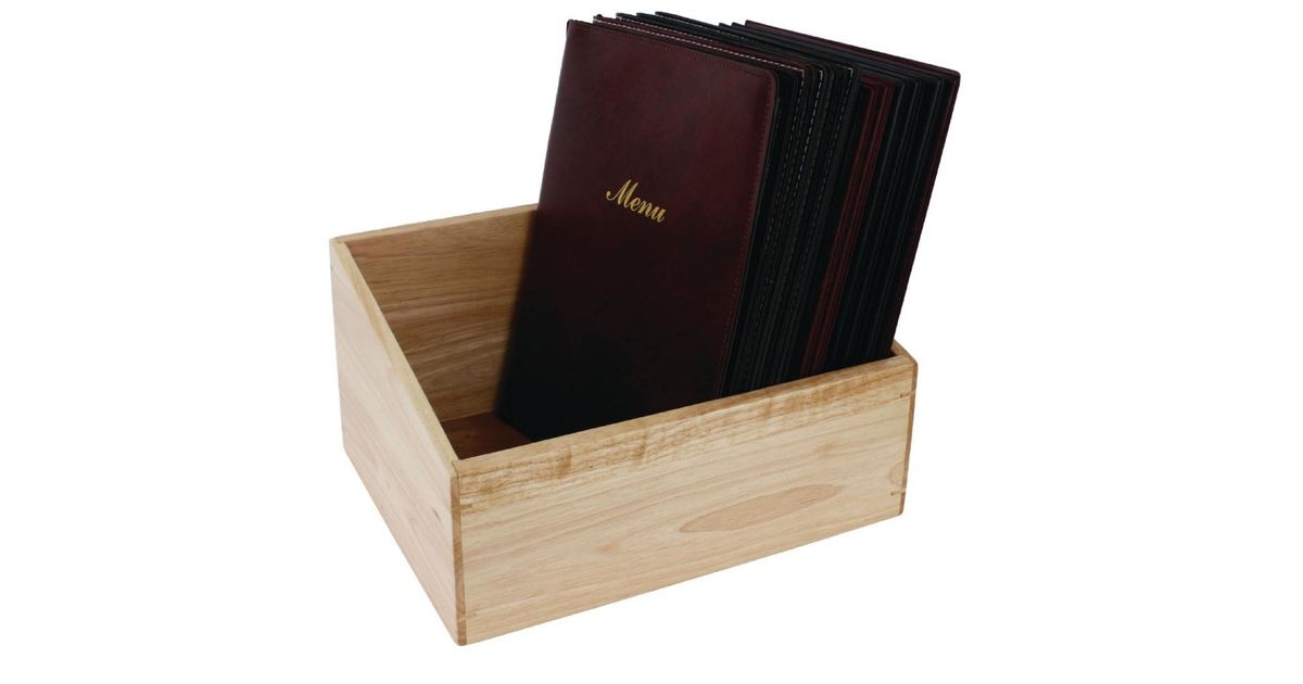 Olympia GM255 Wooden Menu Holder Box A4 - Catering Appliance Superstore