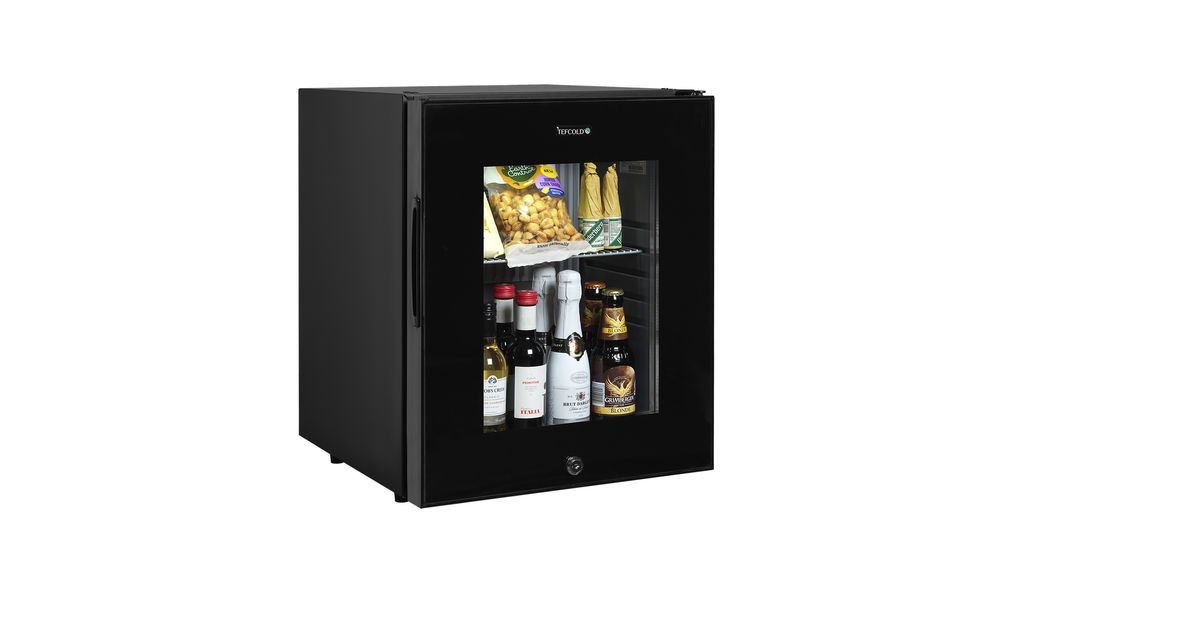 Tefcold TM33G 29 Ltr Black Silent Glass Door Hotel Minibar Fridge ...