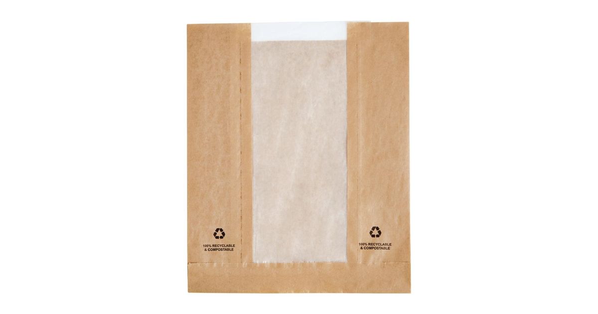 Fiesta Compostable DC875 Food Bags with Glassine Windows (Pack of 1000 ...