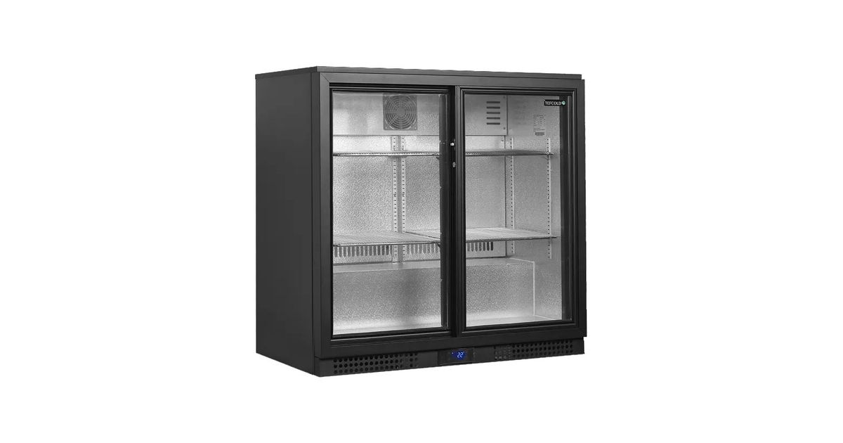 Tefcold BA21S 196 Ltr Undercounter Double Sliding Glass Door Black Bar ...