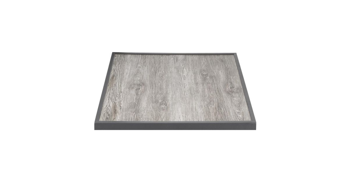 Bolero FU515 Pre-Drilled Square Table Top Wood Grain Effect 700mm ...