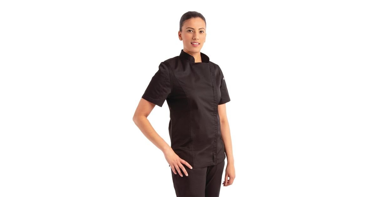 Chef Works Urban Springfield BB051-M Womens Zip Chefs Jacket Black M ...