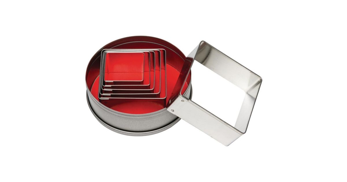 Vogue E017 Square Plain Pastry Cutter Set (Pack of 6) - Catering ...