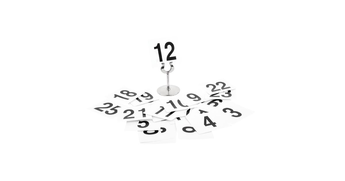 Olympia GC086 Plastic Table Numbers Inserts 1-25 - Catering Appliance ...