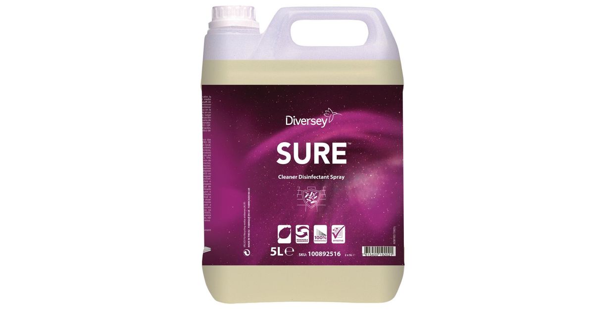 Diversey CX836 SURE Cleaner & Disinfectant Ready To Use 5Ltr - Catering ...