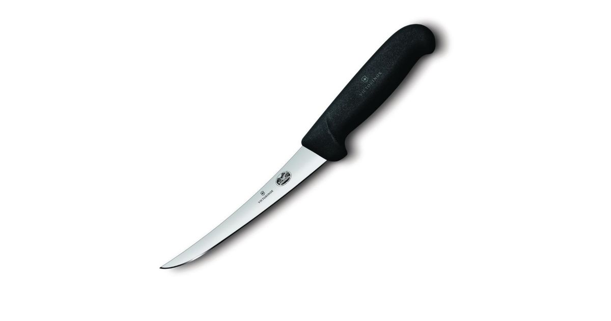 Victorinox Fibrox CW455 Narrow Curved Blade Boning Knife Black 4.7 ...