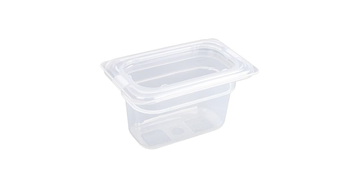 Vogue GJ529 Polypropylene 1/9 Gastronorm Containers with Lids 100mm ...