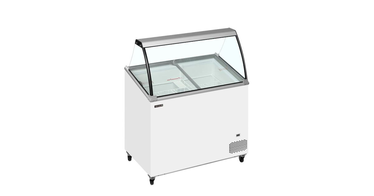 Tefcold IC301SCE+CANOPY 7 x Napoli Pan White Curved Glass Ice Cream ...