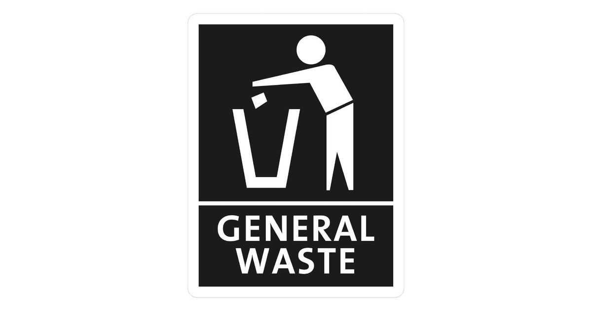 Jantex Slim Bin FX192 General Waste Label - Catering Appliance Superstore
