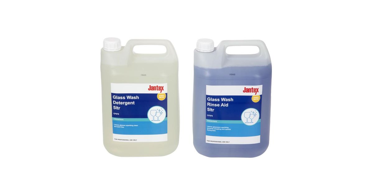 Jantex SA487 Glasswasher Detergent & Rinse Aid Concentrate 5Ltr (Pack ...