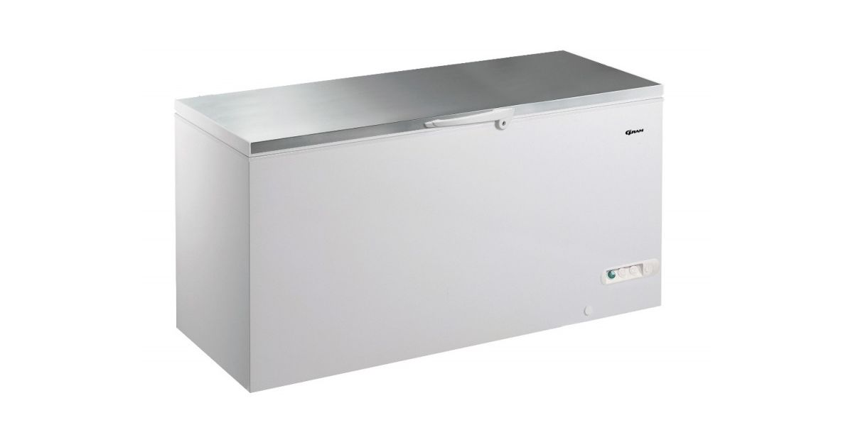 Gram CF 61 S 607 Ltr White Chest Freezer With Stainless Steel Lid ...