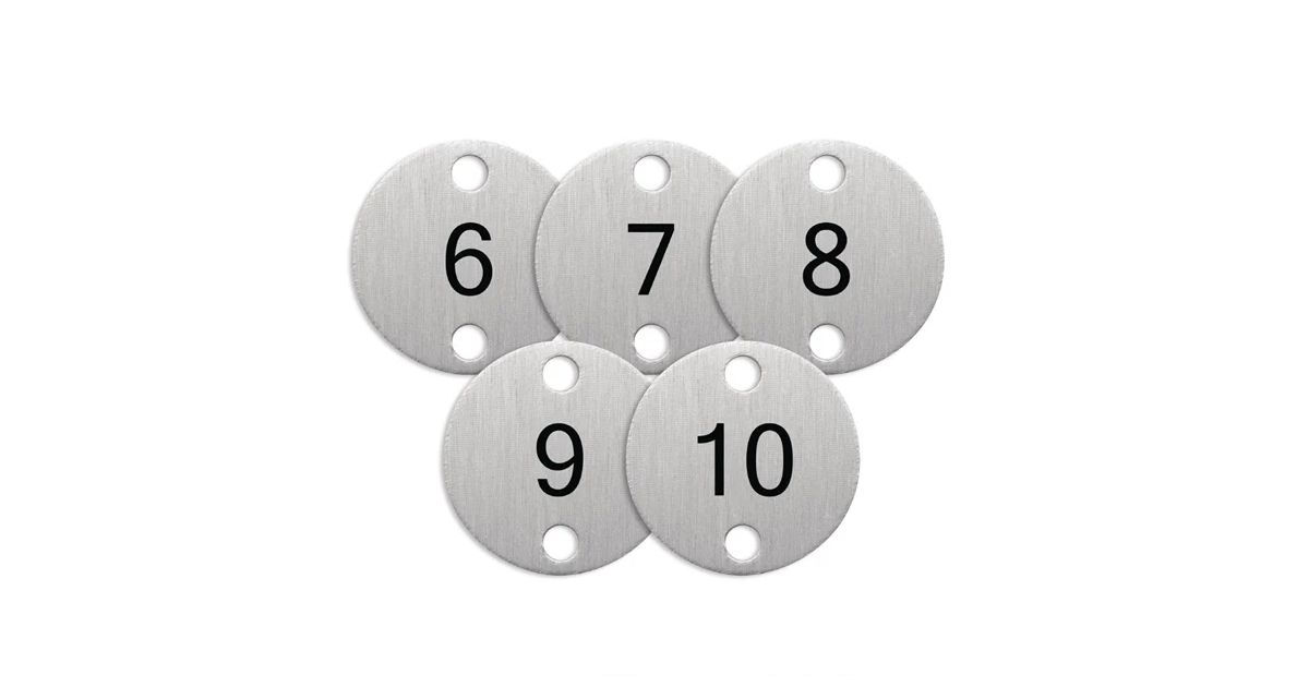 Olympia DY771 Table Numbers Silver (6-10) (Pack of 5) - Catering ...