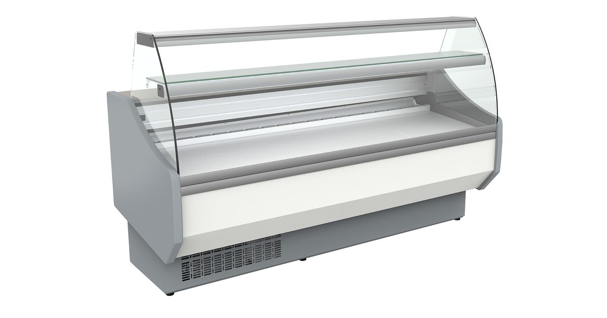 Coreco CVED-8-25-C 2525mm Wide Curved Glass Serve Over Counter Display ...