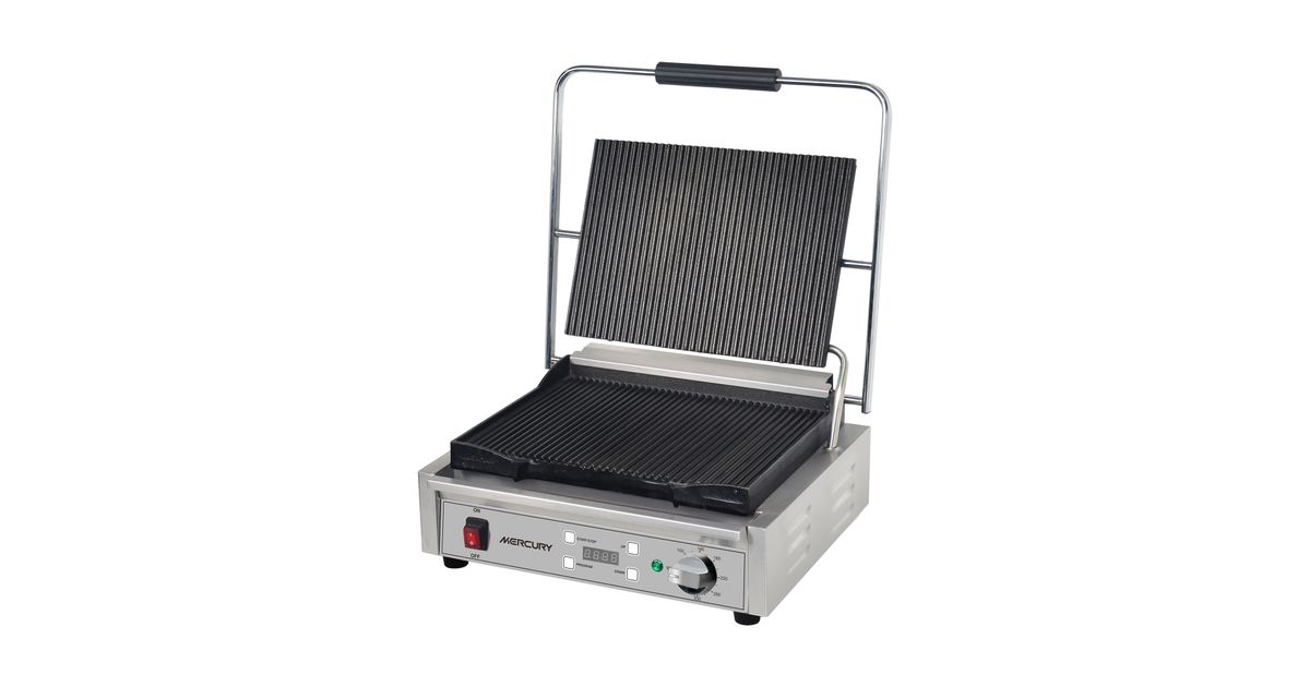 Mercury MEP-M-SATRR Electric Single Contact Panini Grill with Digital ...