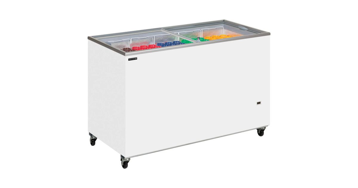 Tefcold IC400SC 401 Ltr White Display Chest Freezer With Glass Lid ...