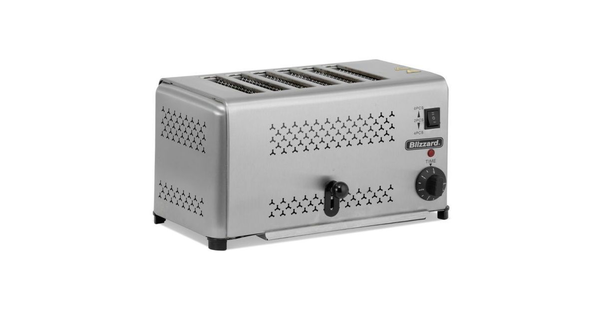 Blizzard B6ST 6 Slice Stainless Steel Toaster - Catering Appliance ...