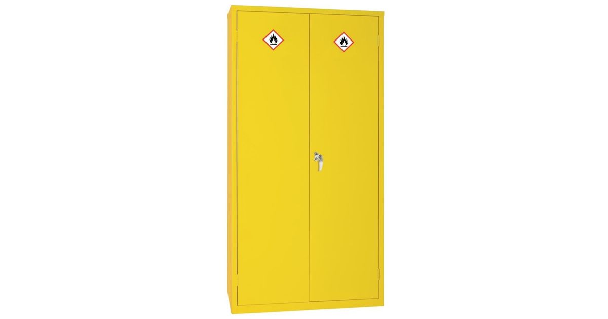 Elite Lockers CD996 Hazardous Substance Cabinet Double Door Yellow ...