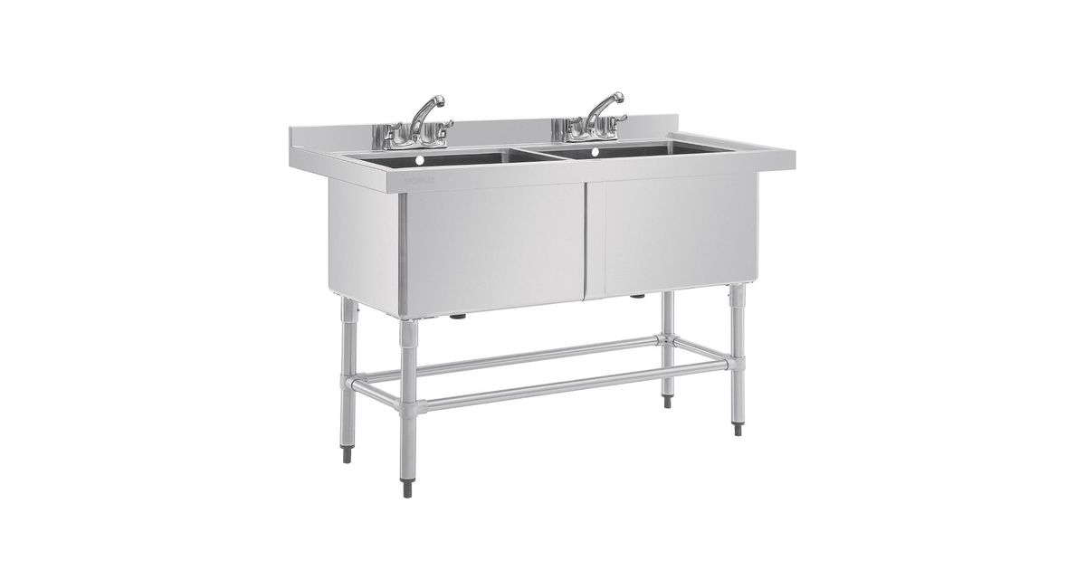 Vogue CF406 Stainless Steel Double Deep Pot Sink - Catering Appliance ...