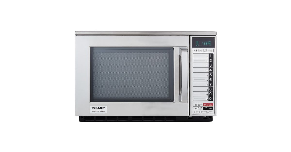 Sharp R-24ATR Programmable 20 Litre 1900w Commercial Microwave Oven ...