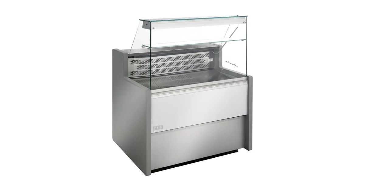 Zoin Tibet FP924-100 1000mm Wide Flat Glass Serve Over Counter Display ...